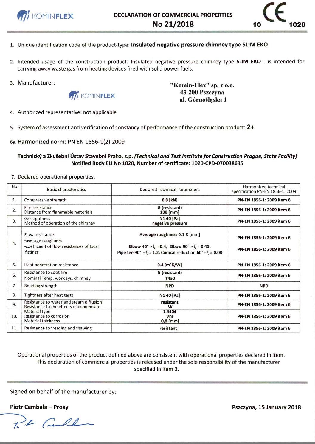 Declaration of commercial properties insulated negative pressure ...